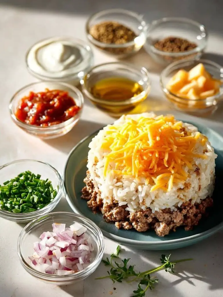 Delicious Cheesy Ground Beef Rice Casserole Recipe